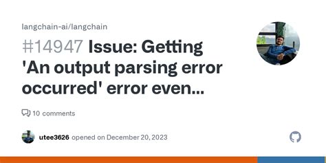 Issue Getting An Output Parsing Error Occurred Error Even After Passing Handleparsing