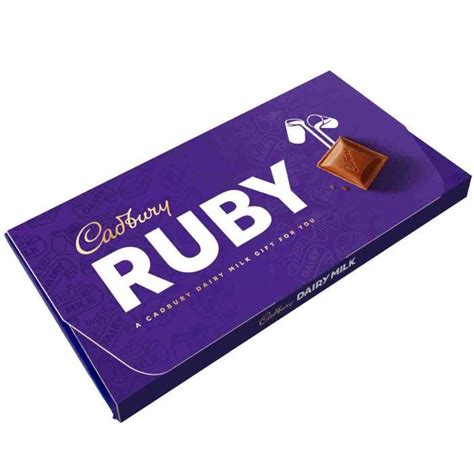 Cadbury Ruby Dairy Milk Chocolate Bar With T Envelope Cadbury Ts