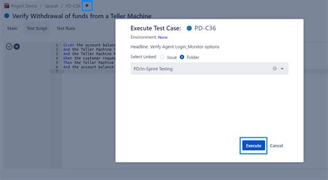 Execute A Bdd Test Case With Vansah Vansah Docs