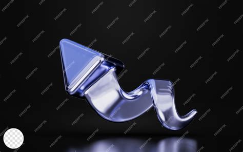 Premium Psd Right Curve Arrow Different Style Sign On Dark Background