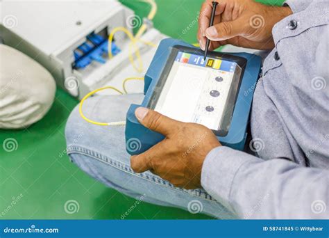 Fiber Optic Testing Stock Image Image Of Connector Machine 58741845