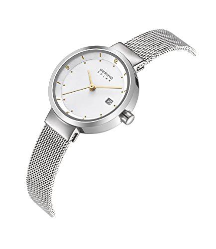 Bering Dames Analoog Solar Horloge Met Roestvrij Stalen Armband 14426 001 Zilver Barstadstuin