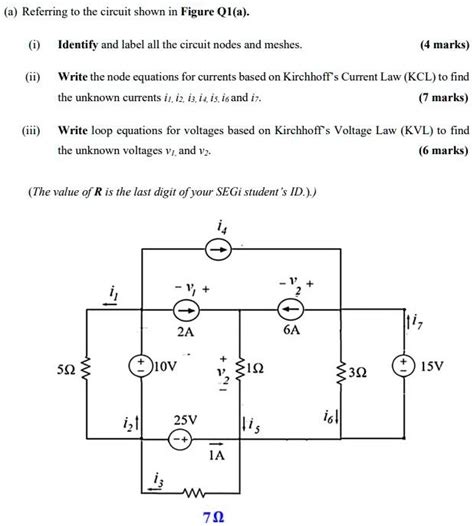 Solved Referring To The Circuit Shown In Figure Q1a I Identify And