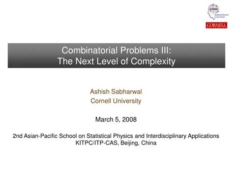 Ppt Combinatorial Problems Iii The Next Level Of Complexity