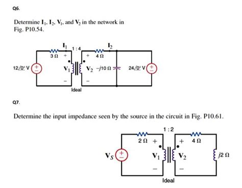 solved determine i1 i2 v1 and v2 in the network in fig