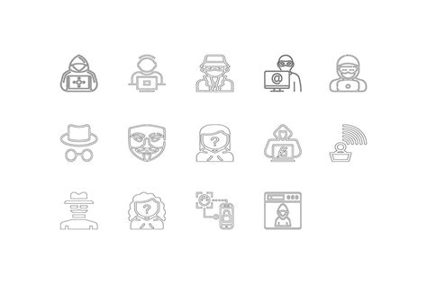 Hacker Icons Set Outline Style And Simple Collection Packs 9255766 Vector Art At Vecteezy