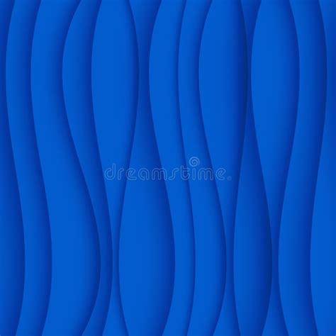 Seamless Wave Pattern Curved Shapes Background Regular Blue Texture Stock Vector
