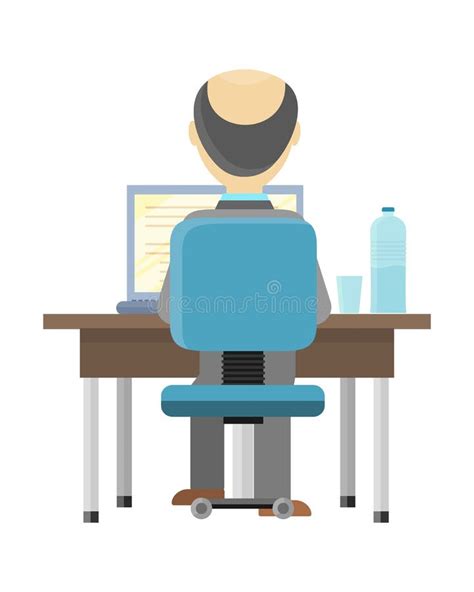 Man Working On The Computer Stock Vector Illustration Of Business Character 81885467