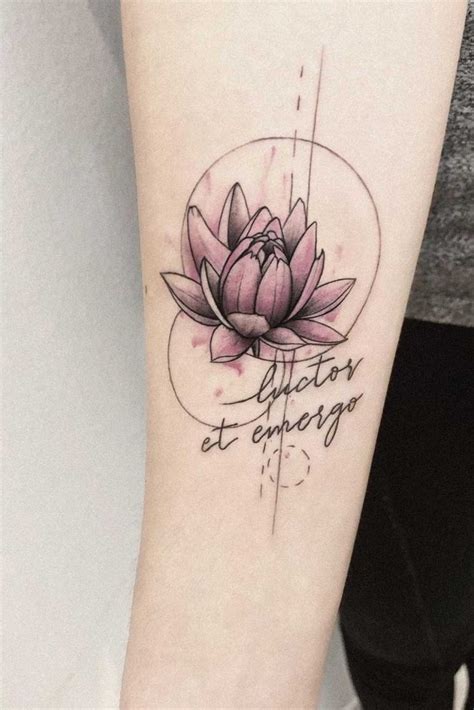 Lotus Flower With Stem Tattoo