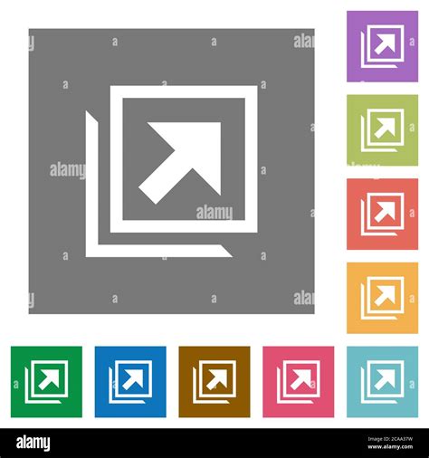 Open In New Window Flat Icons On Simple Color Square Backgrounds Stock Vector Image And Art Alamy