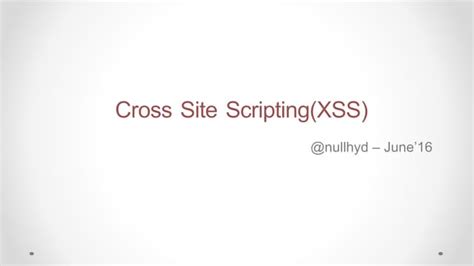 identifying xss vulnerabilities ppt