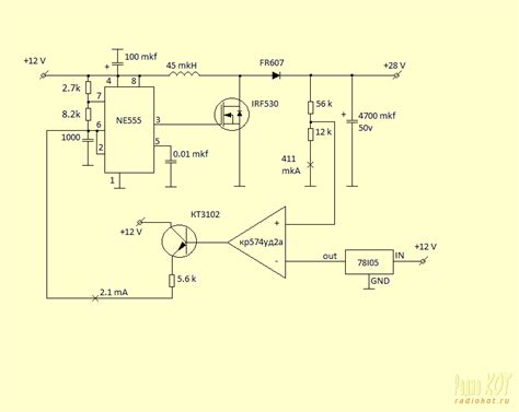 РадиоКот Преобразователь напряжения 12 28v с стабилизацией на ОУ