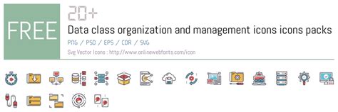 20 Data Class Organization And Management Icons Svg Animations Packs
