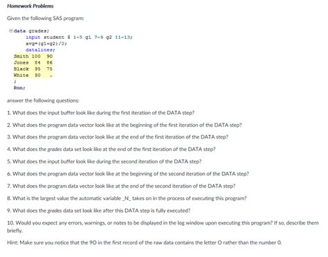 given the following as program answer the following