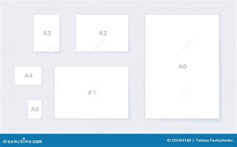 International Paper Size Of Format Series A Isolated With Measurement