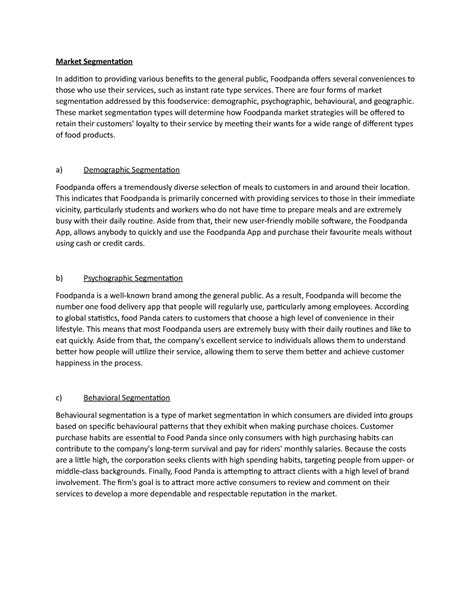 market segmentation exercise market segmentation in addition to