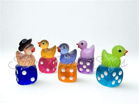10 Random Mini Duck Dice Set Handmade Cruise Hiding Ducks Party