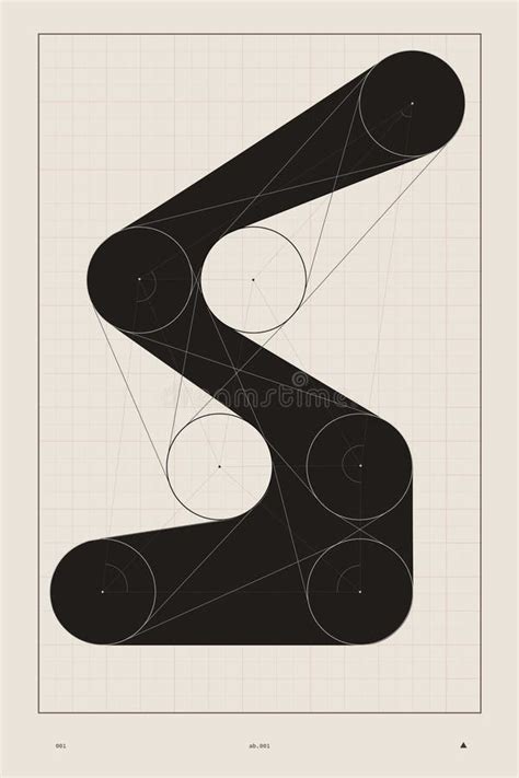 Vector Illustration Figure Constructed With Series Of Geometric Shapes And Lines On Graph