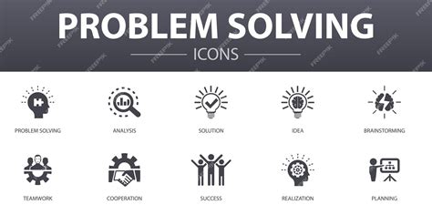 premium vector problem solving simple concept icons set contains
