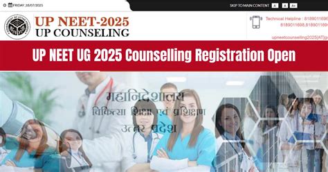 Up Neet Ug 2025 Counselling Registration Open Check Steps To Apply