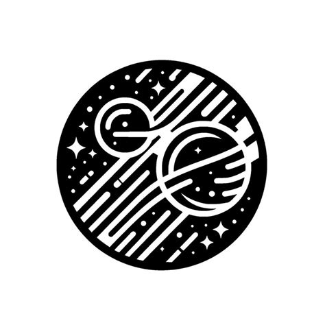 A Stylized Minimalist Celestial Illustration Depicting Orbiting Planets Streaks And Stars