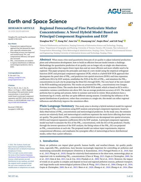 Pdf Regional Forecasting Of Fine Particulate Matter Concentrations A Novel Hybrid Model Based