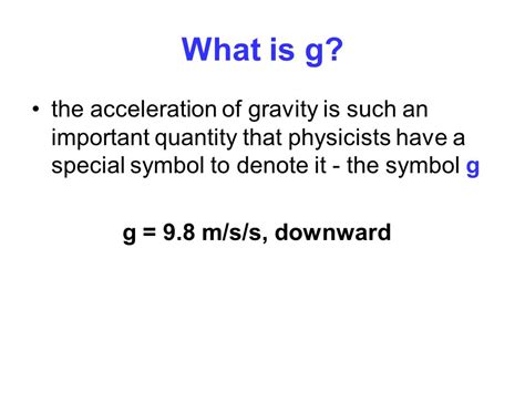 Acceleration Due To Gravity Symbol