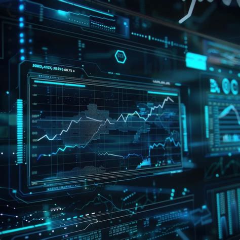 Premium Photo Futuristic Digital Interface With Charts And Data