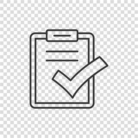 Document Checklist Icon In Flat Style Report Vector Illustration On White Isolated Background