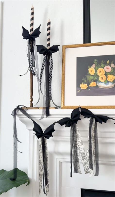 Bat Bow Garland Treehouse Threads Fall Halloween Decor Halloween