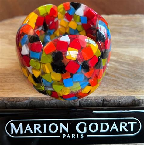 Marion Godart Paris Bracelet Confetti Multicolore Clair Résine Elastic