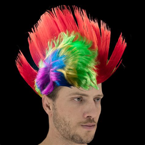Led Flashing Multi Color Mohawk Wig