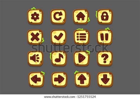 Set Ui Elements 2d Games Apps Stock Vector Royalty Free 1251755524 Shutterstock