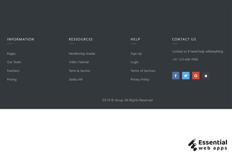 10 Bootstrap Footers Latest Collection Essential Web Apps