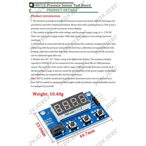hx711 load cell ad weight pressure sensor ad module with display 24 bit