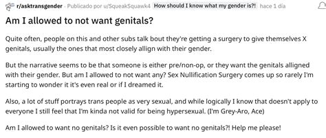 Hypersexual Asexual Needs A Sex Nullification Surgery To Feel Valid