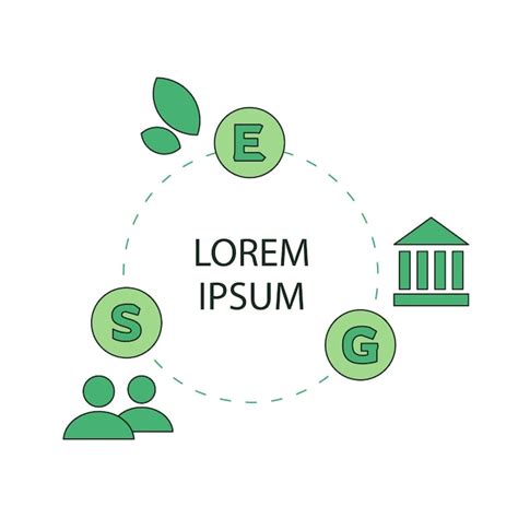 환경 사회 거버넌스 개념 기호 벡터 일러스트 레이 션 프리미엄 벡터
