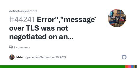 error messagetemplate 2 over tls was not negotiated on an