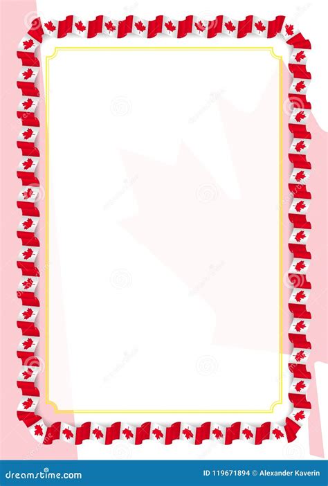Frame And Border Of Ribbon With Canada Flag Template Elements For Your