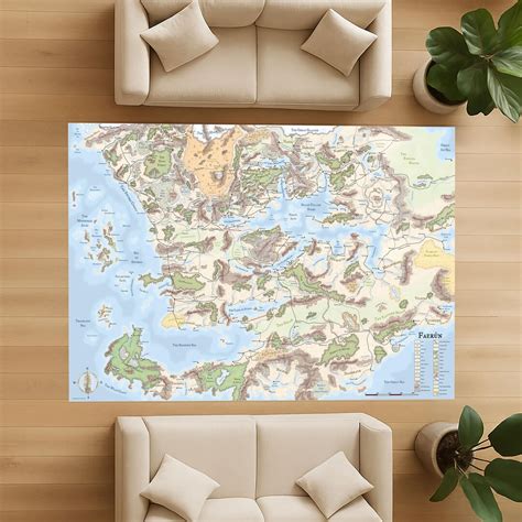 Faerûn Map Rug Forgotten Realms Dnd Decor Etsy