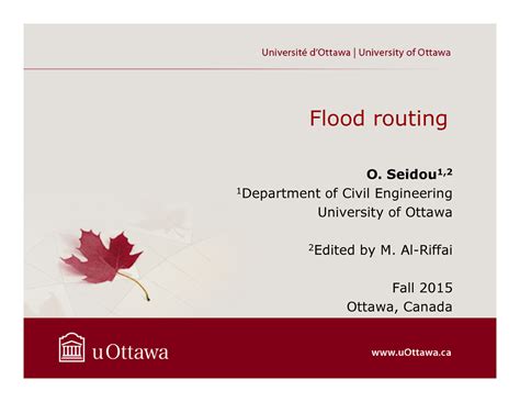 Lecture Flood Routing Studocu