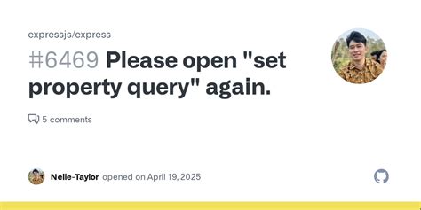 Please Open Set Property Query Again · Issue 6469 · Expressjs