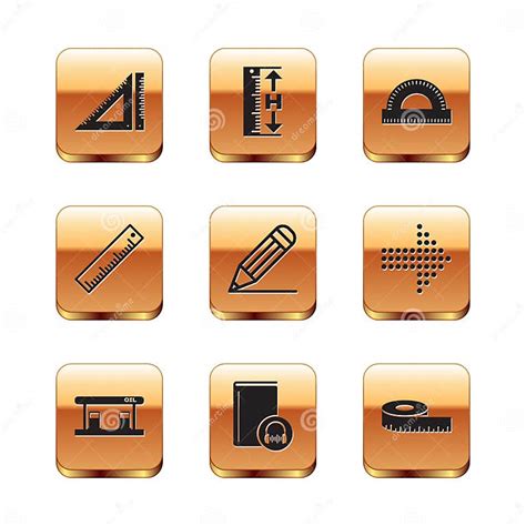 Set Triangular Ruler Gas Filling Station Audio Book Pencil And Line Ruler Protractor Grid