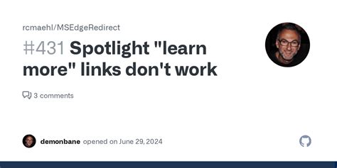 Spotlight Learn More Links Don T Work Issue Rcmaehl MSEdgeRedirect GitHub