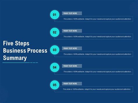 Five Steps Business Process Summary Ppt PowerPoint Presentation