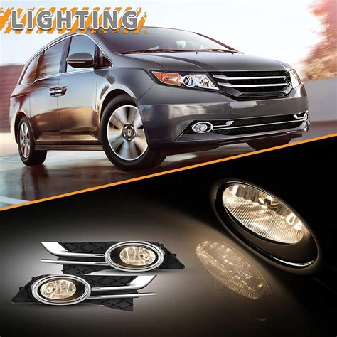 Pair For 2014 2017 Honda Odyssey Fog Lights Clear Bumper Bezel Wiring