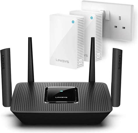 Linksys Tri Band Mesh Wifi Router With Ac4800 2 Velop Plug In Nodes Bundle Tri Band Gigabit 2