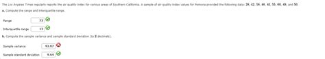 Solved A Compute The Range And Interquartile Range Ran