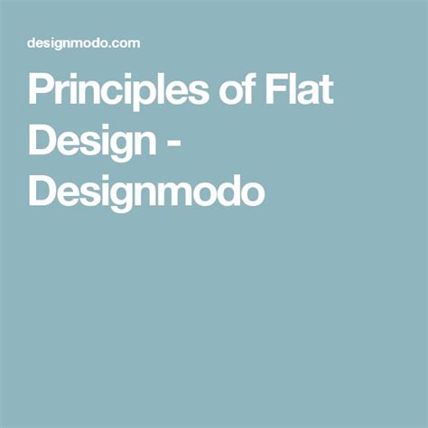 Principles Of Flat Design Flat Design Principles Design