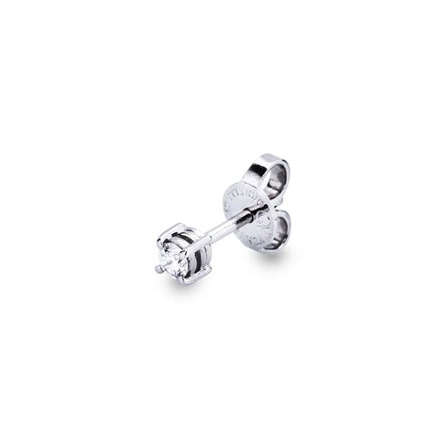 Mono Orecchino Sinistro In Oro Bianco 18k Con Diamanti Gv